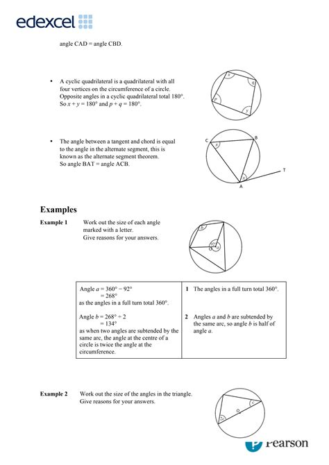 Solution Circle Theorems Notes Studypool