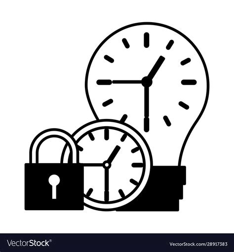 Work Time Clock Creativity Royalty Free Vector Image