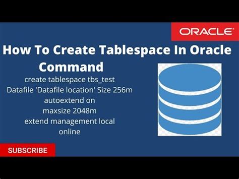 How To Create Tablespace In Oracle YouTube