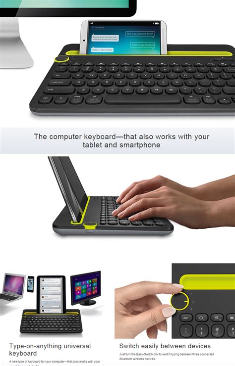 Buy Logitech K Multi Device Bluetooth Keyboard Black PC Case Gear Australia