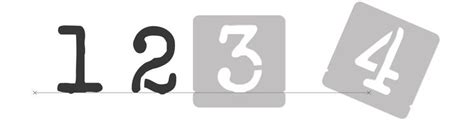 Reusable Plastic Wall Stencil 50 Mm Typewriter Numbers Numbers