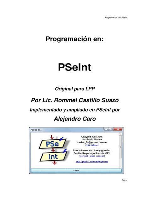 manual pseint pdf comillas programación de computadoras