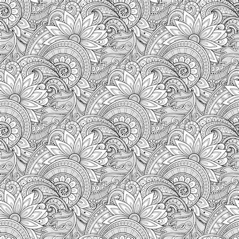 Vector Seamless Monochrome Floral Pattern Stock Vector Illustration Of Flora Chic 77345877