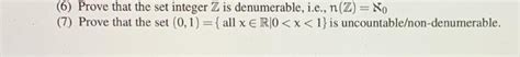 solved 6 prove that the set integer z is denumerable