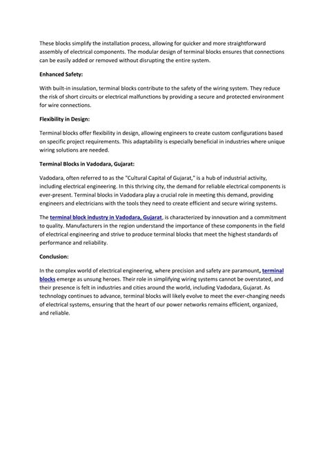 Ppt Simplifying Complex Wiring Systems The Role Of Terminal Blocks In Electrical Engineering