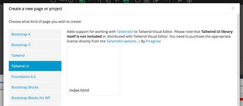 tailwindui pinegrow web editor