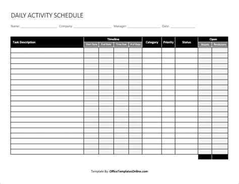 5 Free Printable Schedule Templates For MS Word