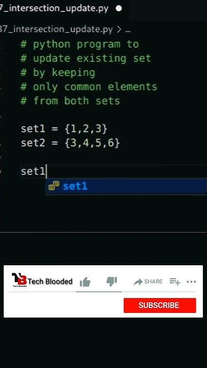 Python Program To Update Set Using Intersection Update Python Set