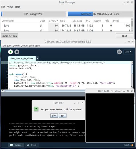 Linux G4P And Dialog Windows Processing For Pi Processing Foundation