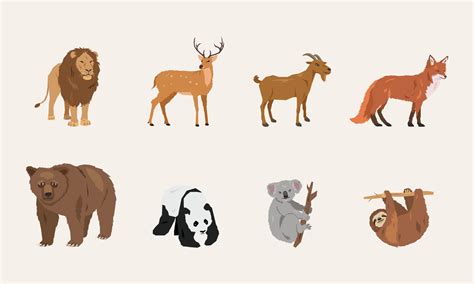 Mammals Vector Illustration In Flat Style 12706048 Vector Art At Vecteezy
