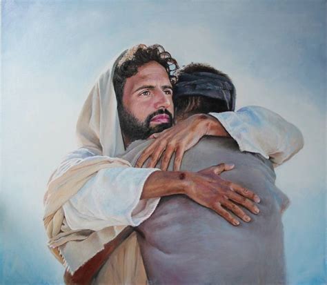 Jesus Christ Hugging Man