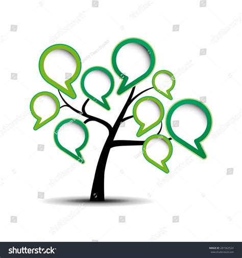 Vector Abstract Green Tree Messages Stock Vector Royalty Free Shutterstock
