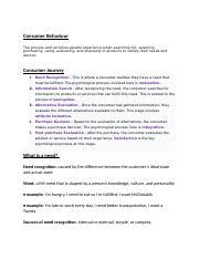 Understanding Consumer Behaviour A Guide To The Consumer Course Hero