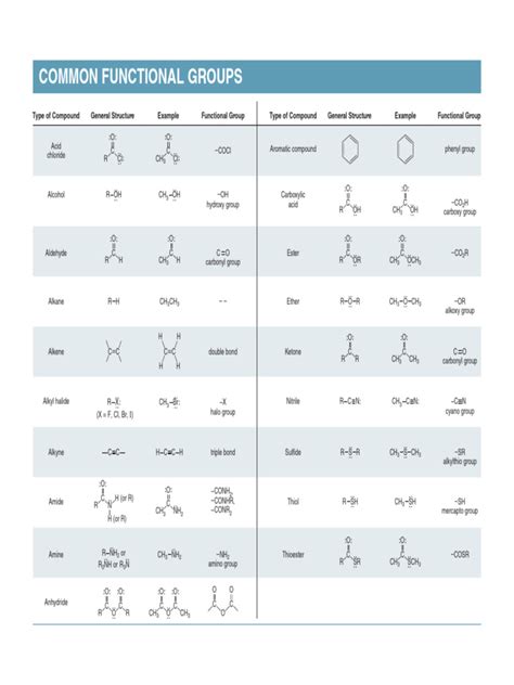 Common Functional Groups Overview Pdf Amine Carboxylic Acid