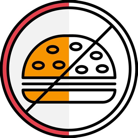 No Food Filled Half Cut Icon 42735829 Vector Art At Vecteezy