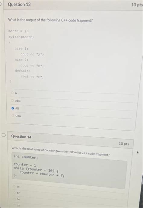 Solved What Is The Output Of The Following C Code
