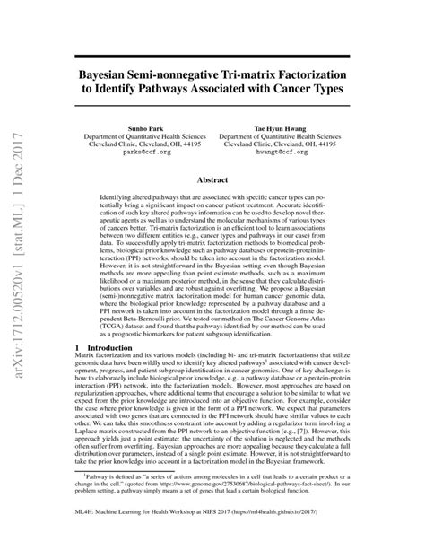 Bayesian Semi Nonnegative Tri Matrix Factorization To Identify Pathways