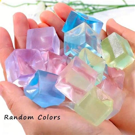 Random Style Mini Squishy Ice Cube Shaped Stress Relief Toy Cartoon Mochi Squishy Toys Shein Usa