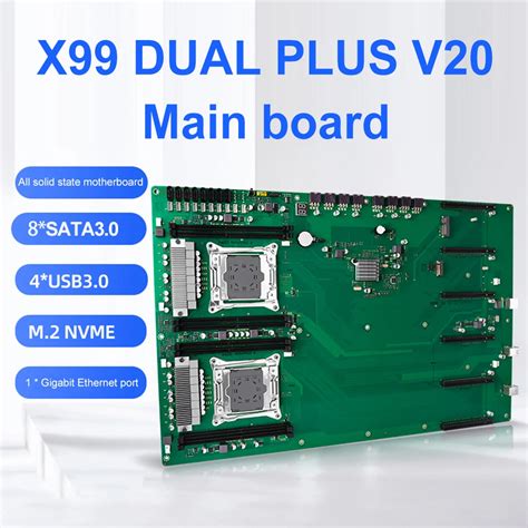 X99 Dual Plus V20 Mining Motherboard Lga 2011 3 V3 V4 Cpu Socket Miner
