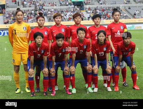 South Koreas Women National Soccer Team Players Back Row From Left