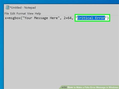 How To Make A Fake Error Message In Windows With Pictures