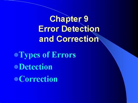 Chapter 9 Error Detection And Correction L Types