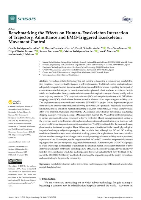 Pdf Benchmarking The Effects On Human Exoskeleton Interaction Of Trajectory Admittance And