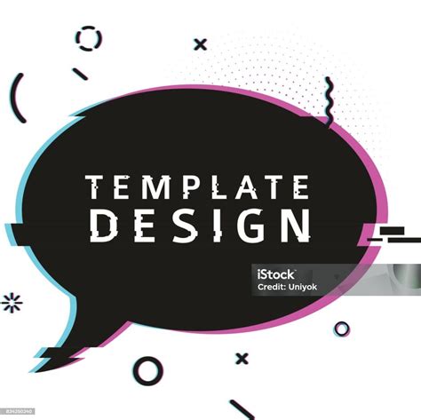 결함이 효과와 템플릿 디자인 배너입니다 포스터 깨진된 입자와 레이아웃 가로 검은 연설 거품 픽셀 그래픽과 기하학적 충돌 요소 배너 벡터 건강관리와 의술에 대한 스톡 벡터