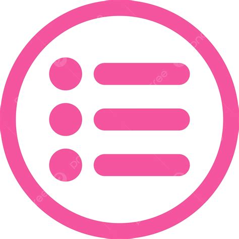 items flat pink color rounded vector icon table of contents isolated
