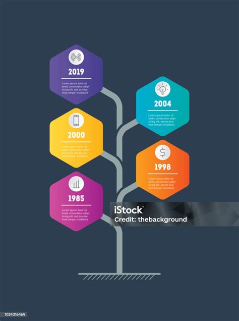 비즈니스 프레 젠 테이 션 개념 5 옵션입니다 웹 템플릿 서비스 트리 정보 차트 또는 다이어그램의 5 단계 기술 프로세스의 Infographic 벡터 0명에 대한 스톡 벡터
