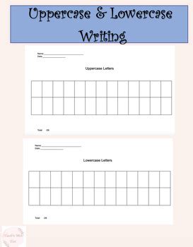 Writing Uppercase And Lowercase Letters Teaching Resources Tpt