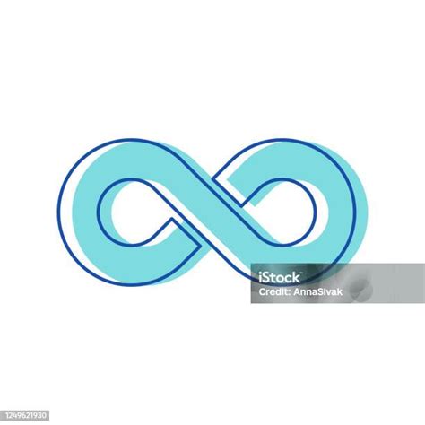 흰색 배경에 격리 된 무한대 기호입니다 회사 브랜딩을 위한 디자인 요소 반복과 무제한 순환성의 파란색 윤곽 두께 스타일 기호 선형 벡터 일러스트레이션 아이콘 기호 0명에