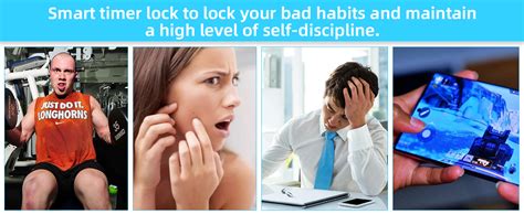 Kenrone Combination Lock Metal Timer Lock Usb Rechargeable Time Timer Padlock With 1m Spring