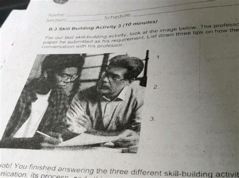 Name Schedule Section B 3 Skill Building StudyX