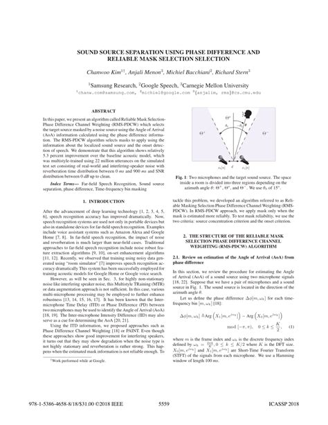 pdf sound source separation using phase difference and reliable mask