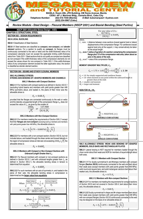 SOLUTION Flexural Members Nscp And Biaxial Bending Steel Purlins Review Modules Studypool