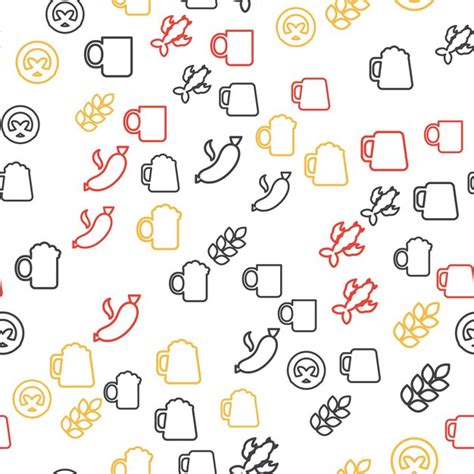 Premium Vector Oktoberfest Seamless Pattern Colorful Beer Festival