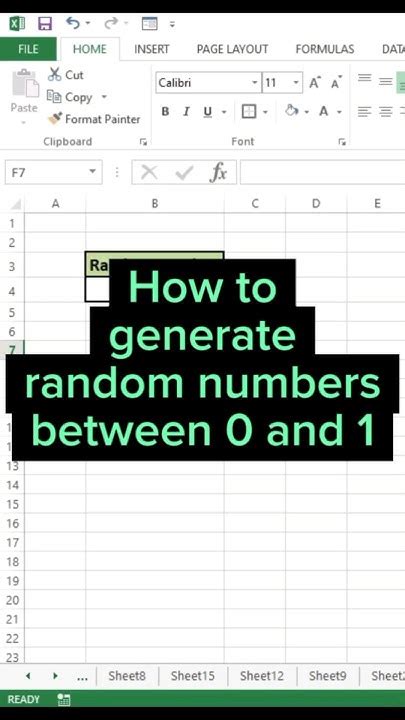 Excel Rand Functiongenerate Random Numbers Between 0 And 1 Random