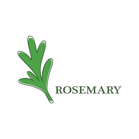 Rosemary Leaf Vector Logo Illustration Template Wreath Stem Branch