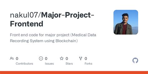 GitHub Nakul Major Project Frontend Front End Code For Major Project Medical Data