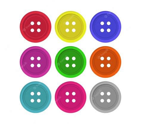 일러스트 옷 단추 프리미엄 벡터