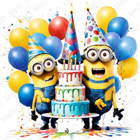 9 Png Minions Birthday Watercolor And Splash Styles High Resolution