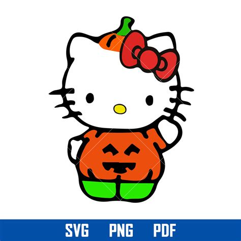 Hello Kitty Pumpkin Svg Kawaii Kitty Cat Svg Sanrio Svg H Inspire