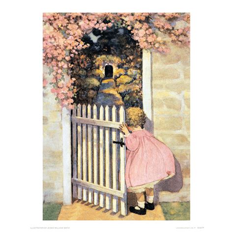 Girl Looking In Garden Jessie Willcox Smith Art Print Laughing Elephant