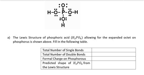 Solved A The Lewis Structure Of Phosphoric Acid H3po4