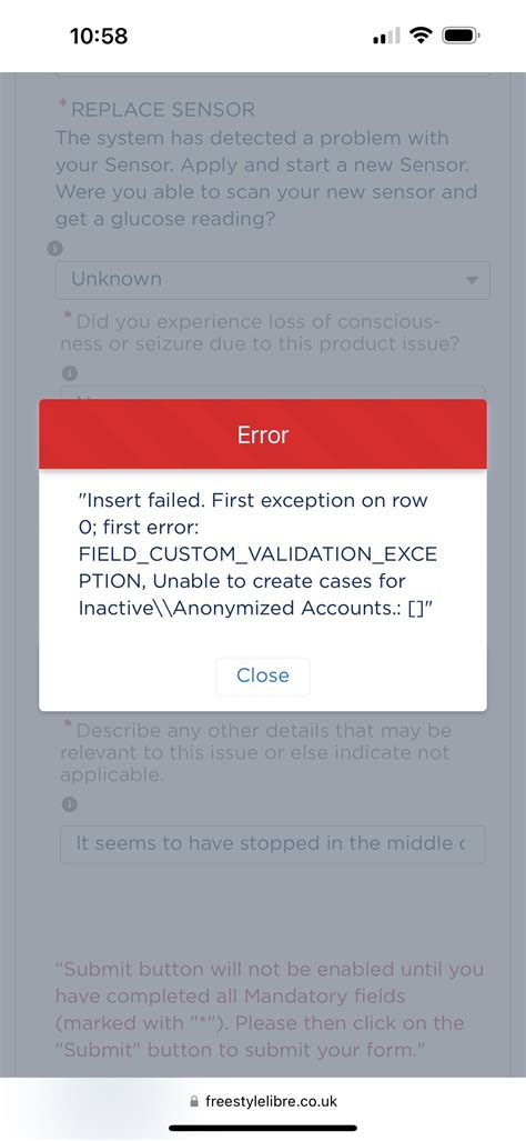 Anyone Having A Problem When Trying To Submit A Sensor Support Form