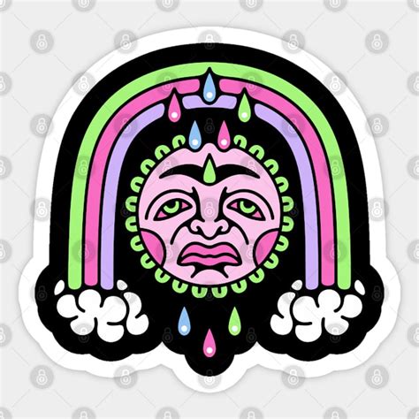 Bert Grimm Moon Rainbow Illustration Artwork Sticker Teepublic
