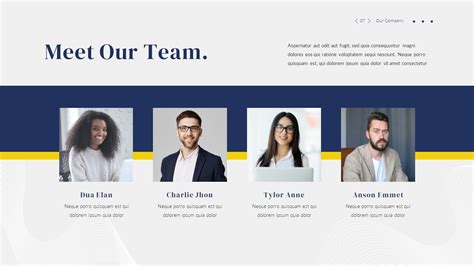 Blue Yellow And White Theme Powerpoint Template Tricolor Slides