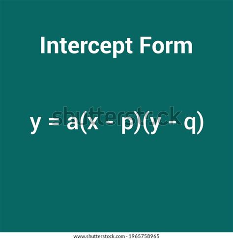 Intercept Form Quadratic Equation Stock Vector Royalty Free