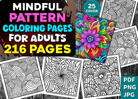 216 Mindful Pattern Coloring Pages Adult Graphic By Magic Creative · Creative Fabrica